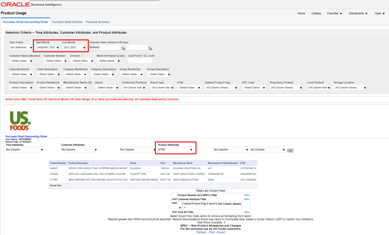 US Foods Velocity Report Instructions – InTEAM - Help Center