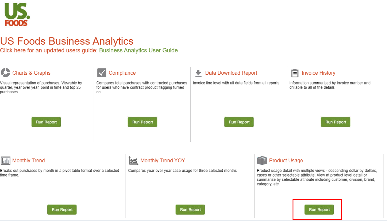 US Foods Velocity Report Instructions – InTEAM - Help Center